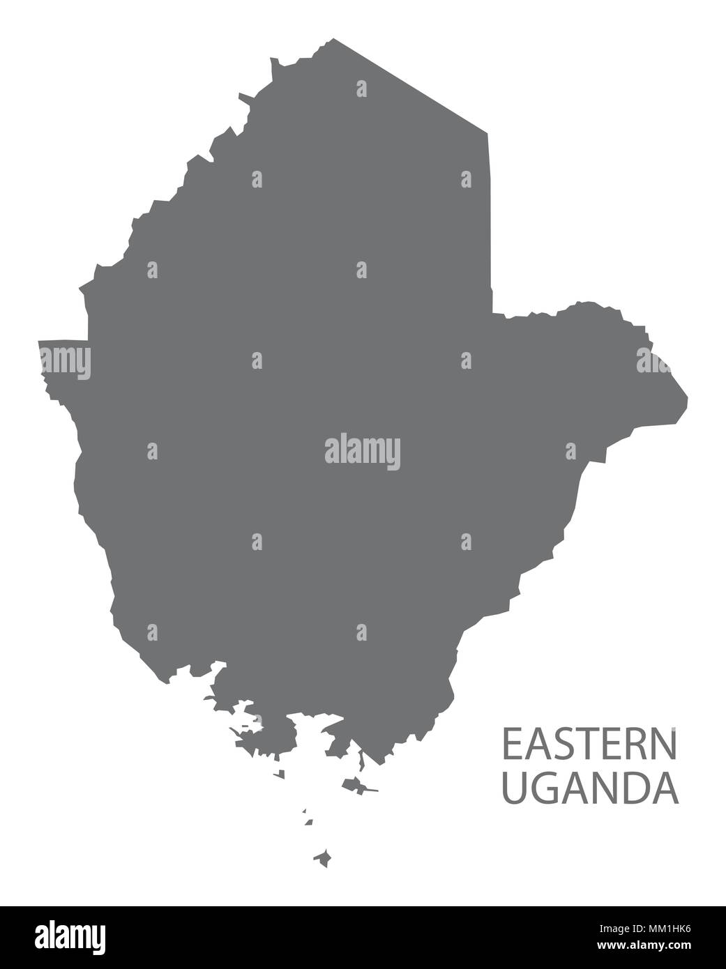 Eastern Uganda map grey illustration shape Stock Vector Image & Art - Alamy