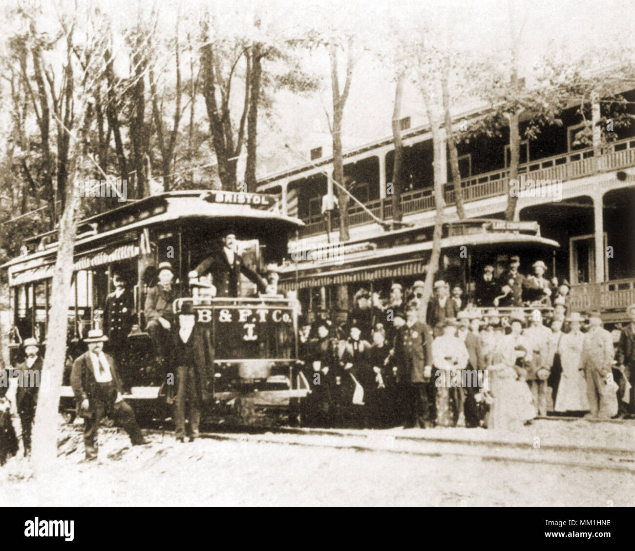 First Trolley Car at Lake Compounce. Bristol. 1895 Stock Photo - Alamy