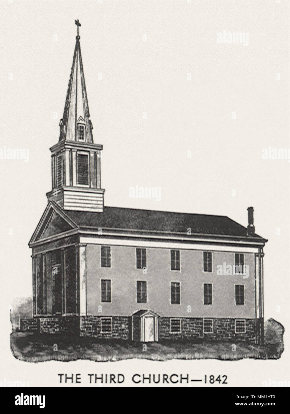 The Third Church at Trumbull Center. Trumbull. 1842 Stock Photo - Alamy