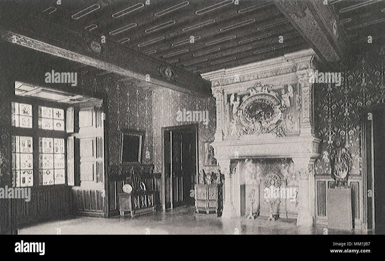 The Fireplace at Louis XVI Home. Azay-le-Rideau. 1910 Stock Photo - Alamy