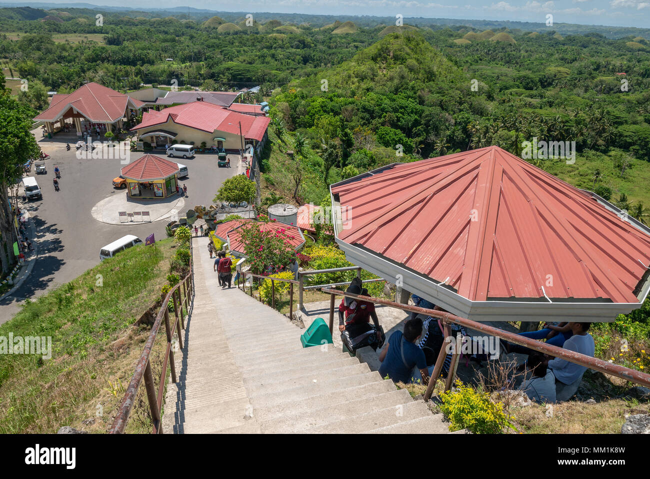 Bohol island, Philippines. Apr 23, 2018 : Tourists climbing on the ...