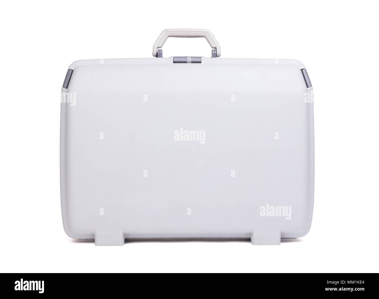 Grey suitcase isolated on a white background Stock Photo - Alamy