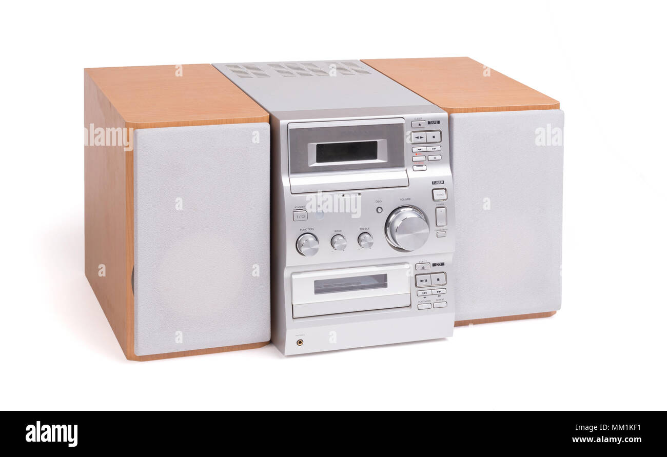 Mini audio component isolated on a white background Stock Photo - Alamy