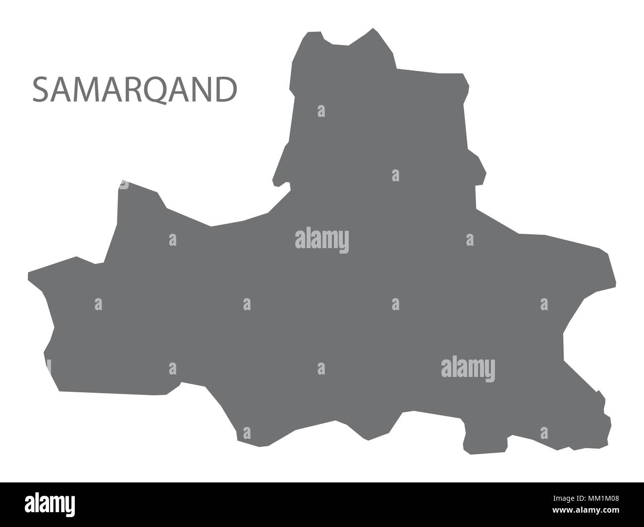 Samarqand map of Uzbekistan grey illustration shape Stock Vector Image ...