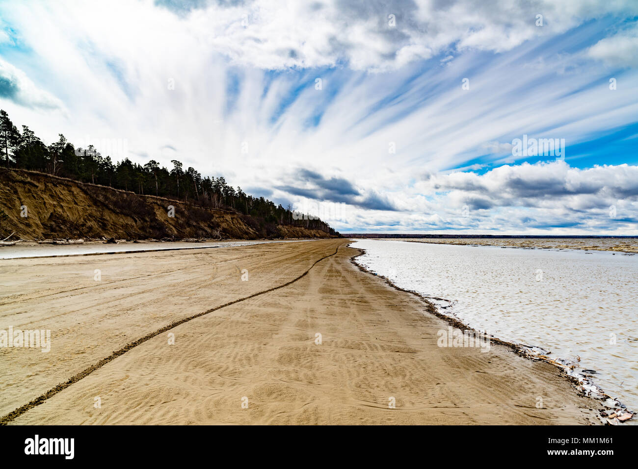 Spring landscape. The Ob reservoir. Russia, Siberia, the Novosibirsk ...