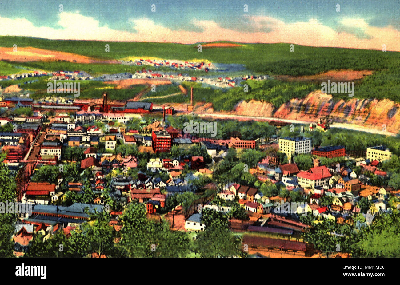 Bird's Eye View of Franklin. 1935 Stock Photo - Alamy