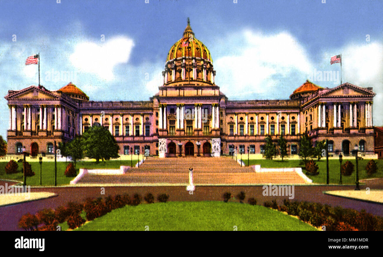 State Capitol. Harrisburg. 1945 Stock Photo - Alamy