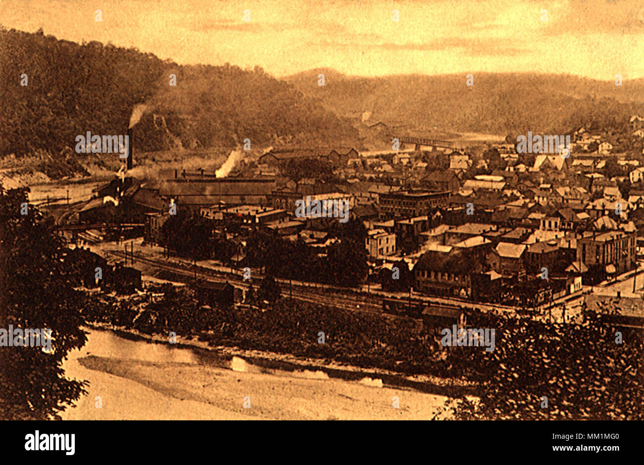 Birds Eye View of Leechburg. 1913 Stock Photo - Alamy