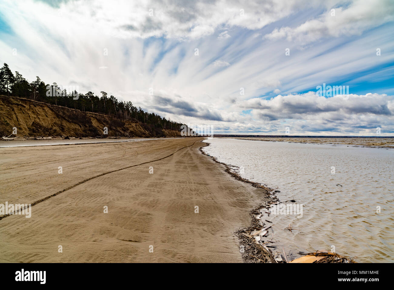 Spring landscape. The Ob reservoir. Russia, Siberia, the Novosibirsk ...