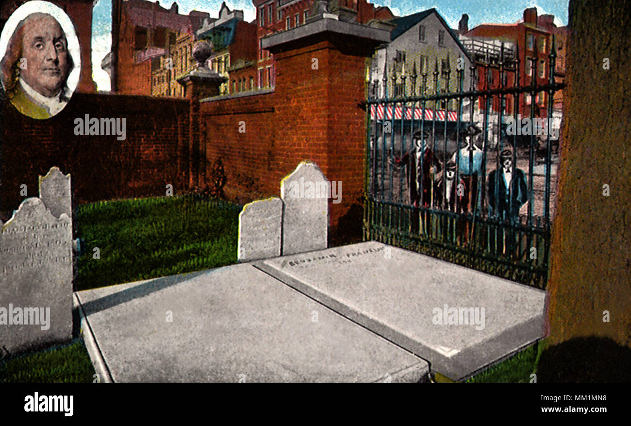 Benjamin Franklin's Grave. Philadelphia. 1931 Stock Photo - Alamy