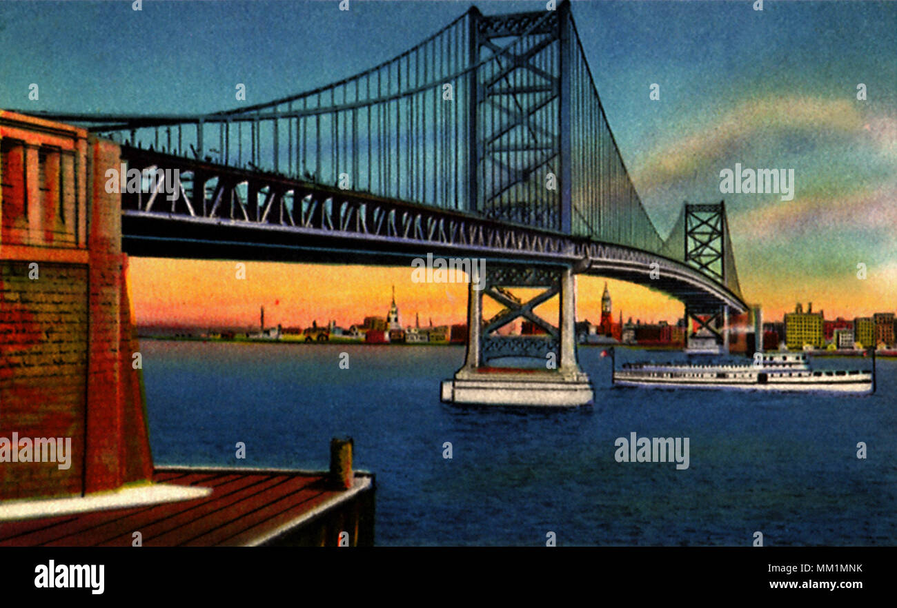 Delaware River Bridge. Philadelphia. 1950 Stock Photo - Alamy