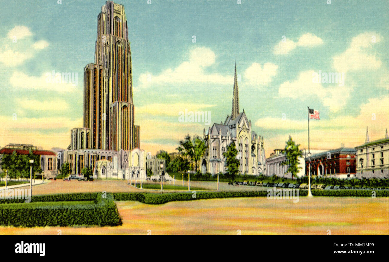 Foster Memorial and Heinz Chapel. Pittsburgh. 1939 Stock Photo - Alamy