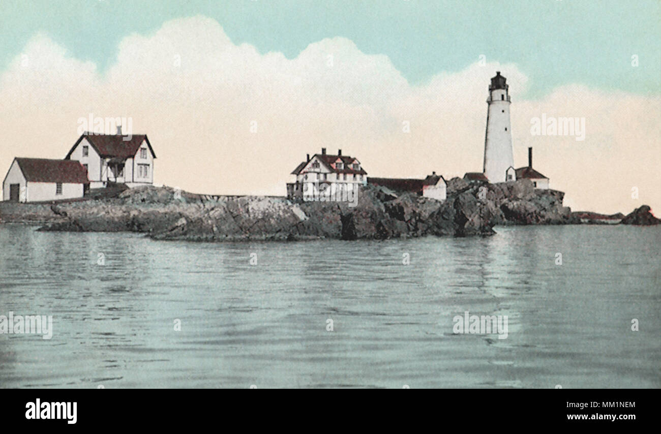 Boston Light. Boston Harbor. 1920 Stock Photo - Alamy