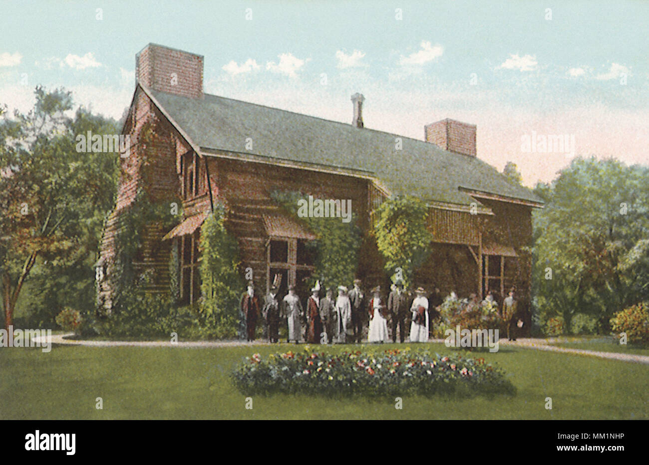 Log Cabin in Palmer Park. Detroit. 1910 Stock Photo - Alamy