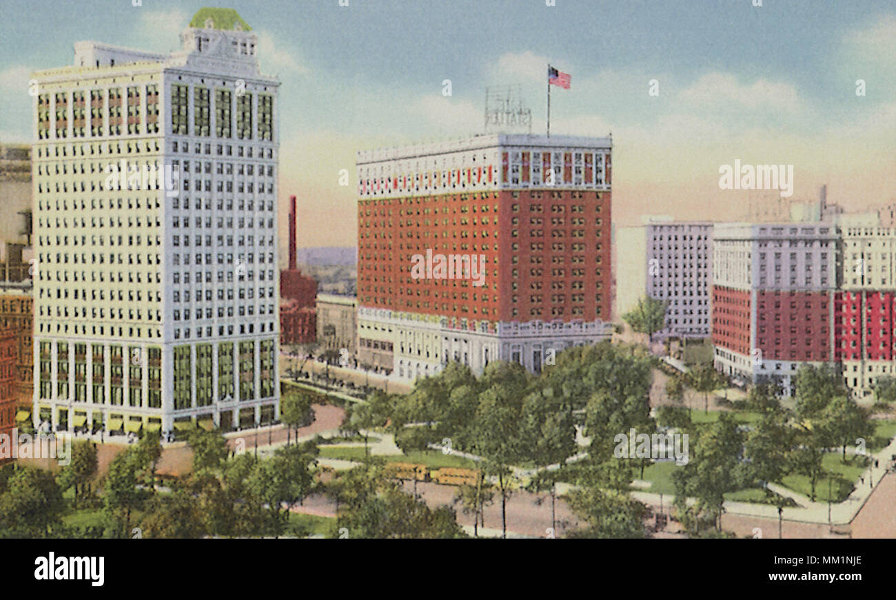Grand Circus Park and Buildings. Detroit. 1920 Stock Photo - Alamy