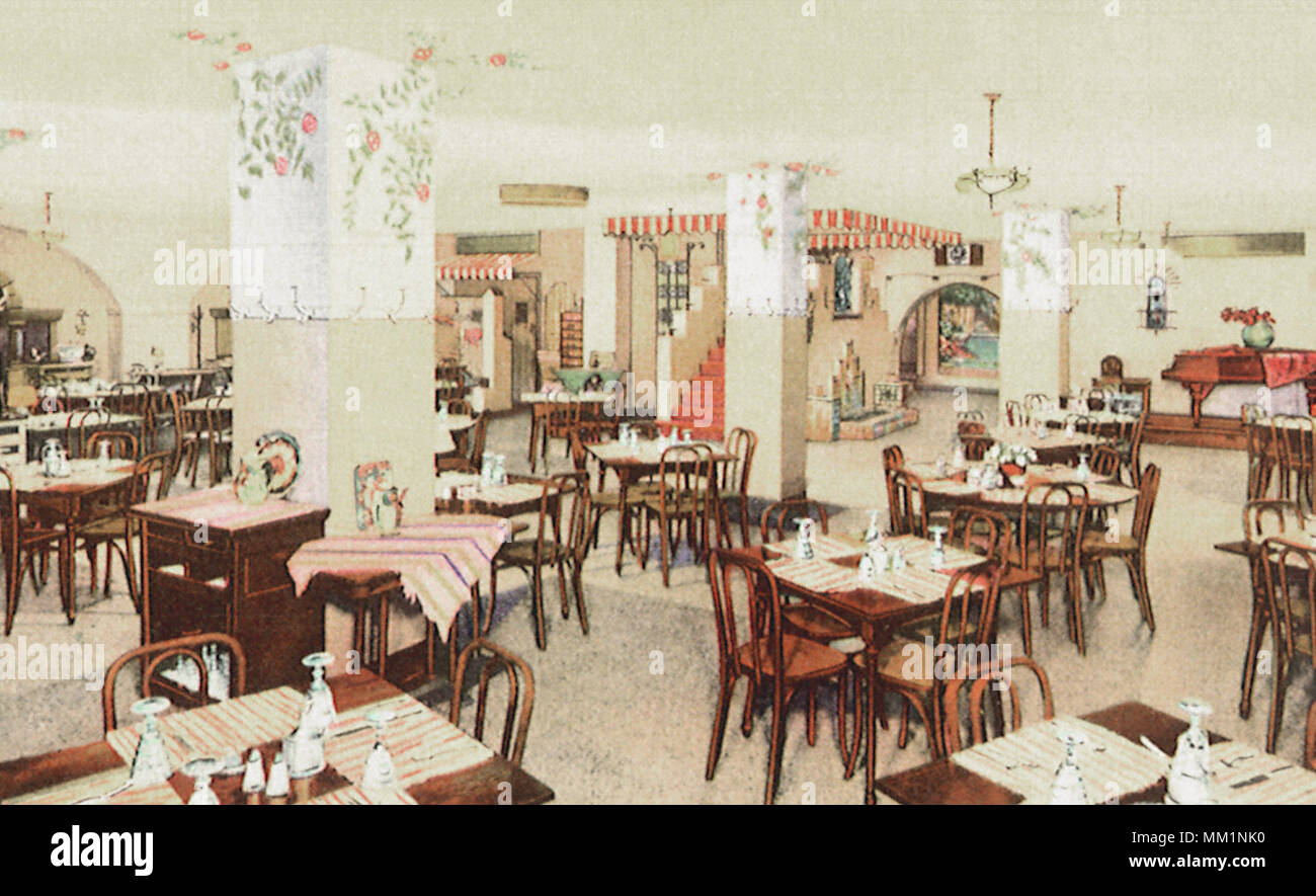 Interior of the Old Madrid Restaurant. Detroit. 1940 Stock Photo - Alamy
