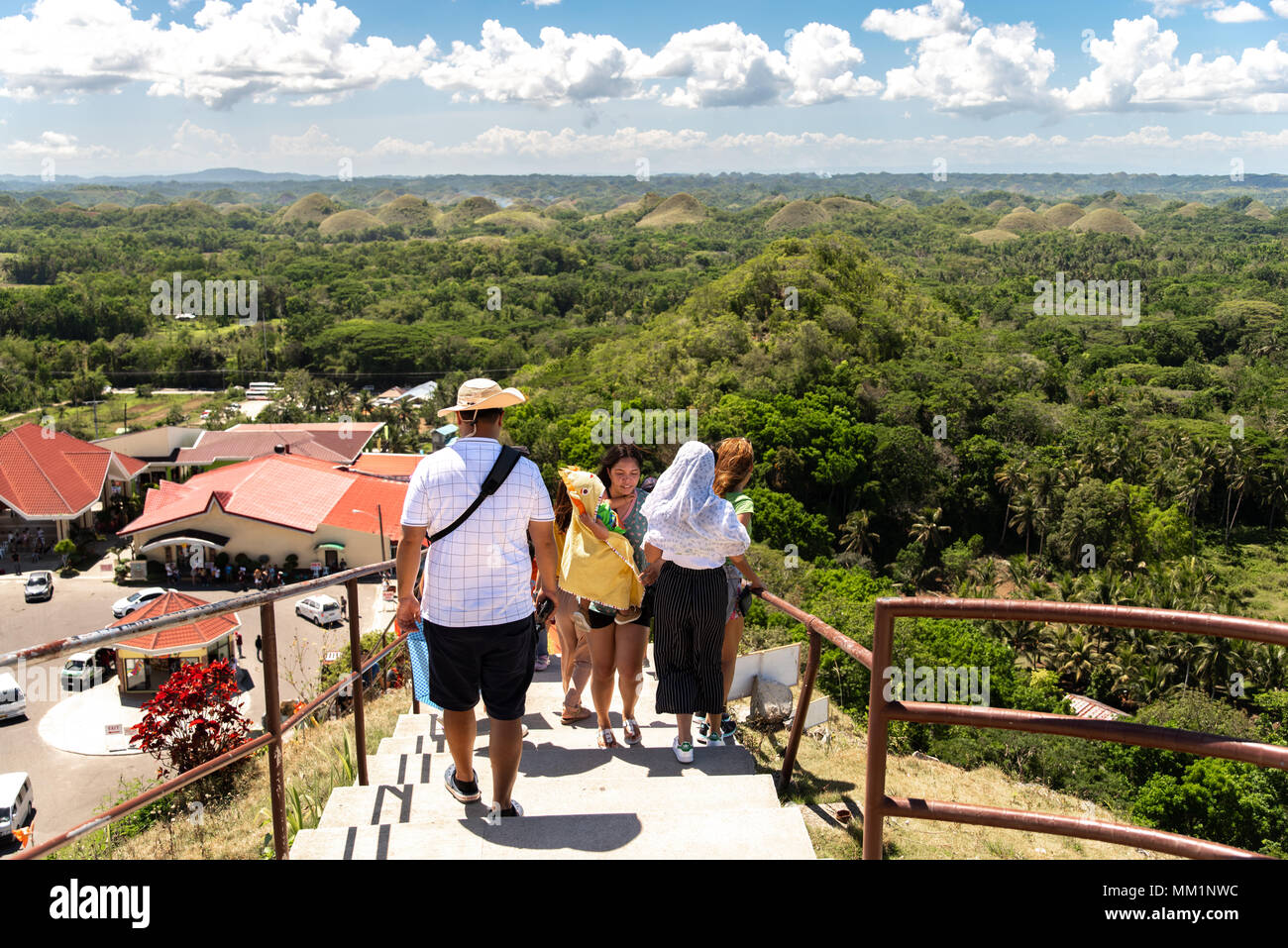 Bohol island, Philippines. Apr 23, 2018 : Tourists climbing on the ...