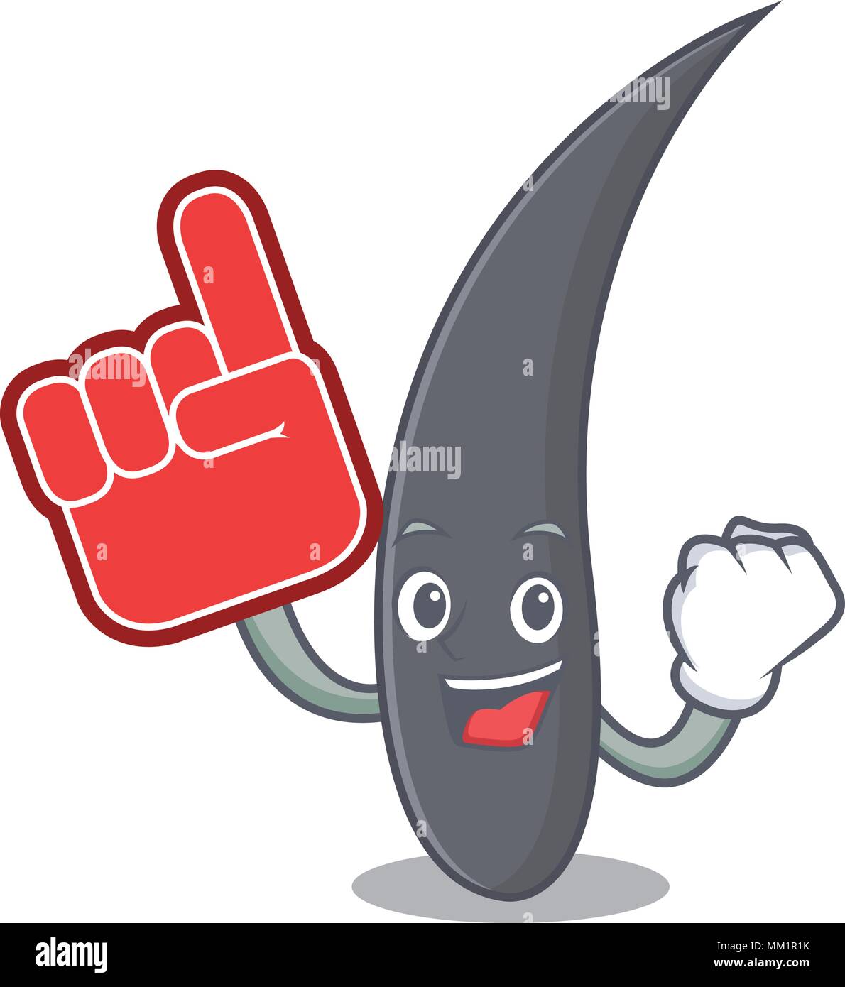 Foam finger hair mascot cartoon style Stock Vector Image & Art - Alamy