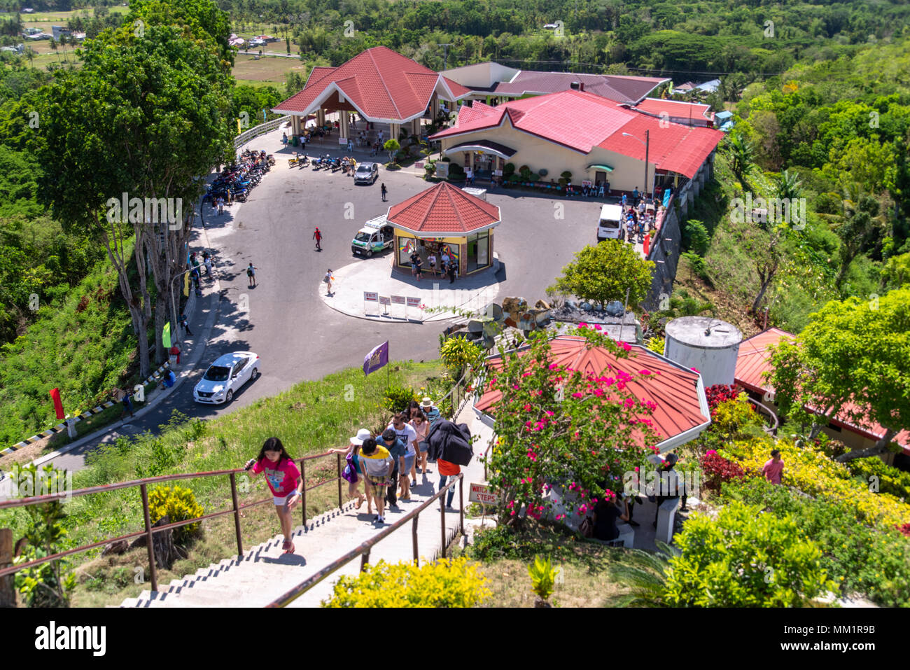 Bohol island, Philippines. Apr 23, 2018 : Tourists climbing on the ...