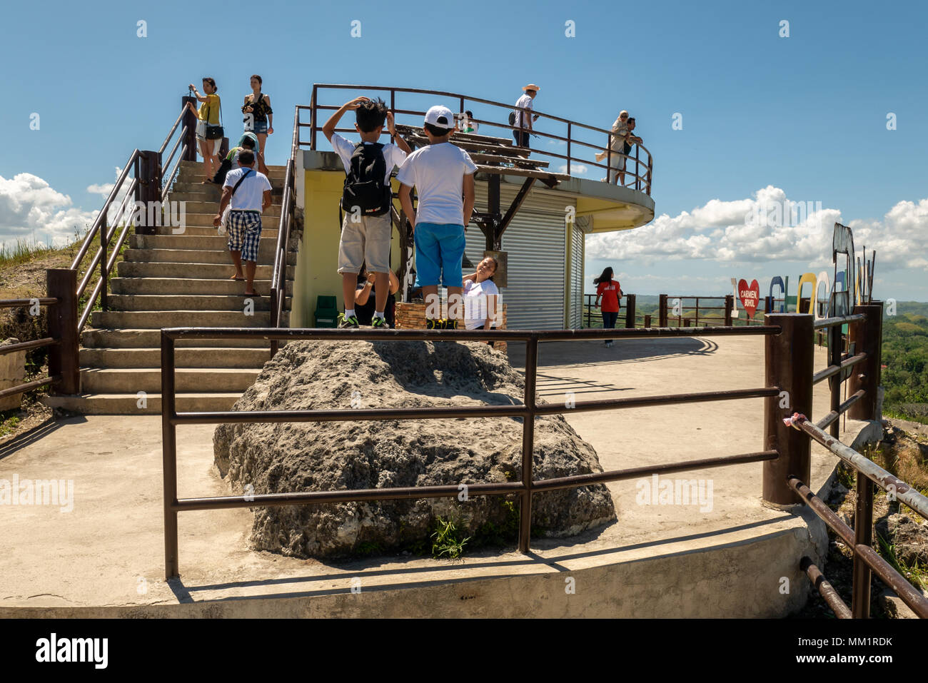 Bohol island, Philippines. Apr 23, 2018 : Tourists taking pictures at ...