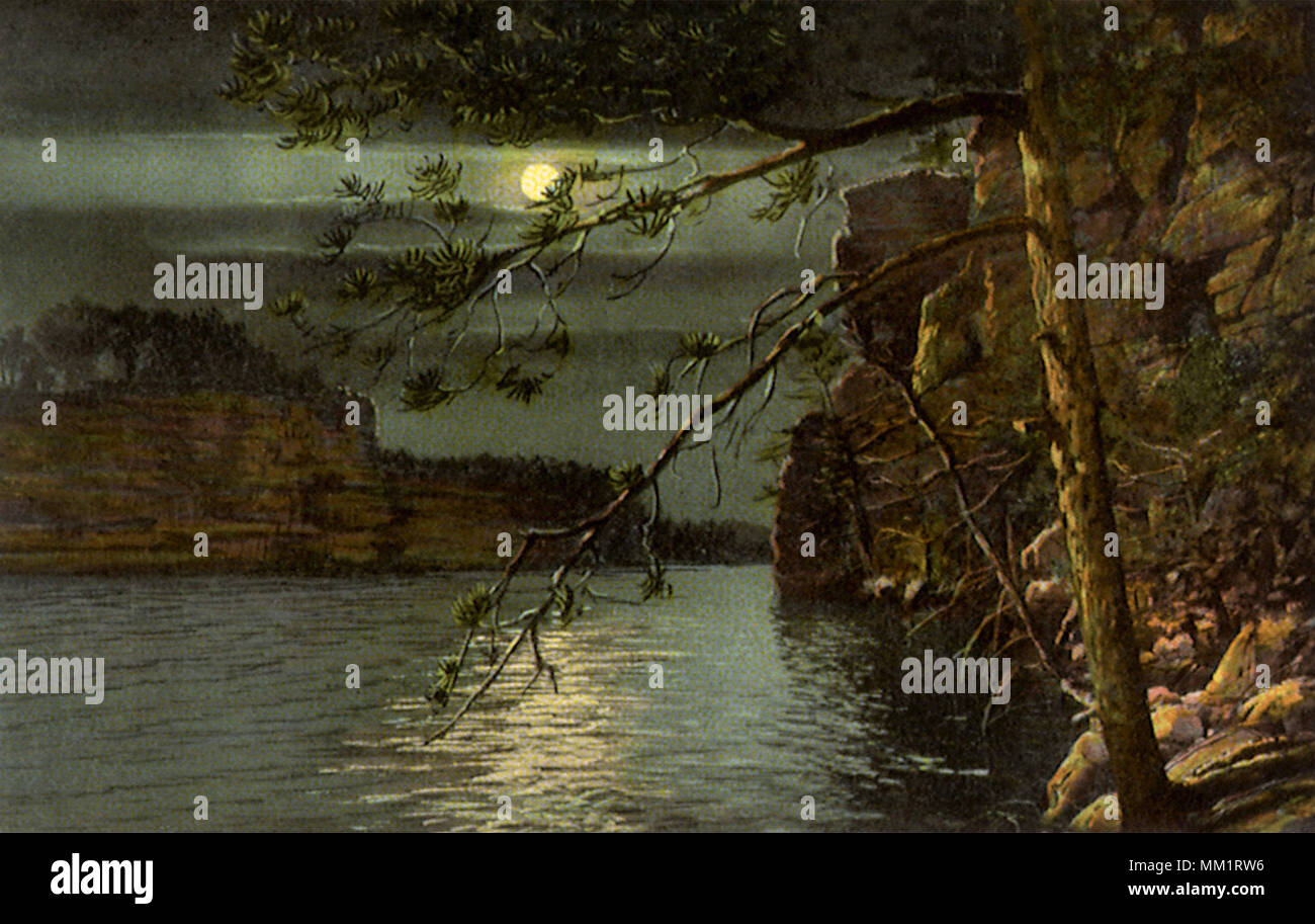 High Rock and Romance Cliff. Wisconsin Dells. 1910 Stock Photo - Alamy