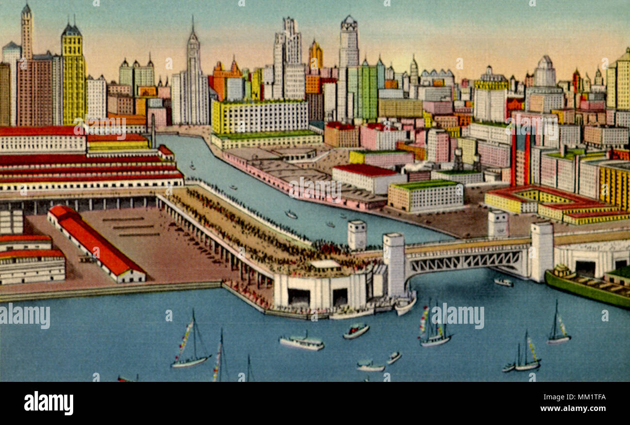 Outer Drive Bridge. Chicago. 1942 Stock Photo - Alamy