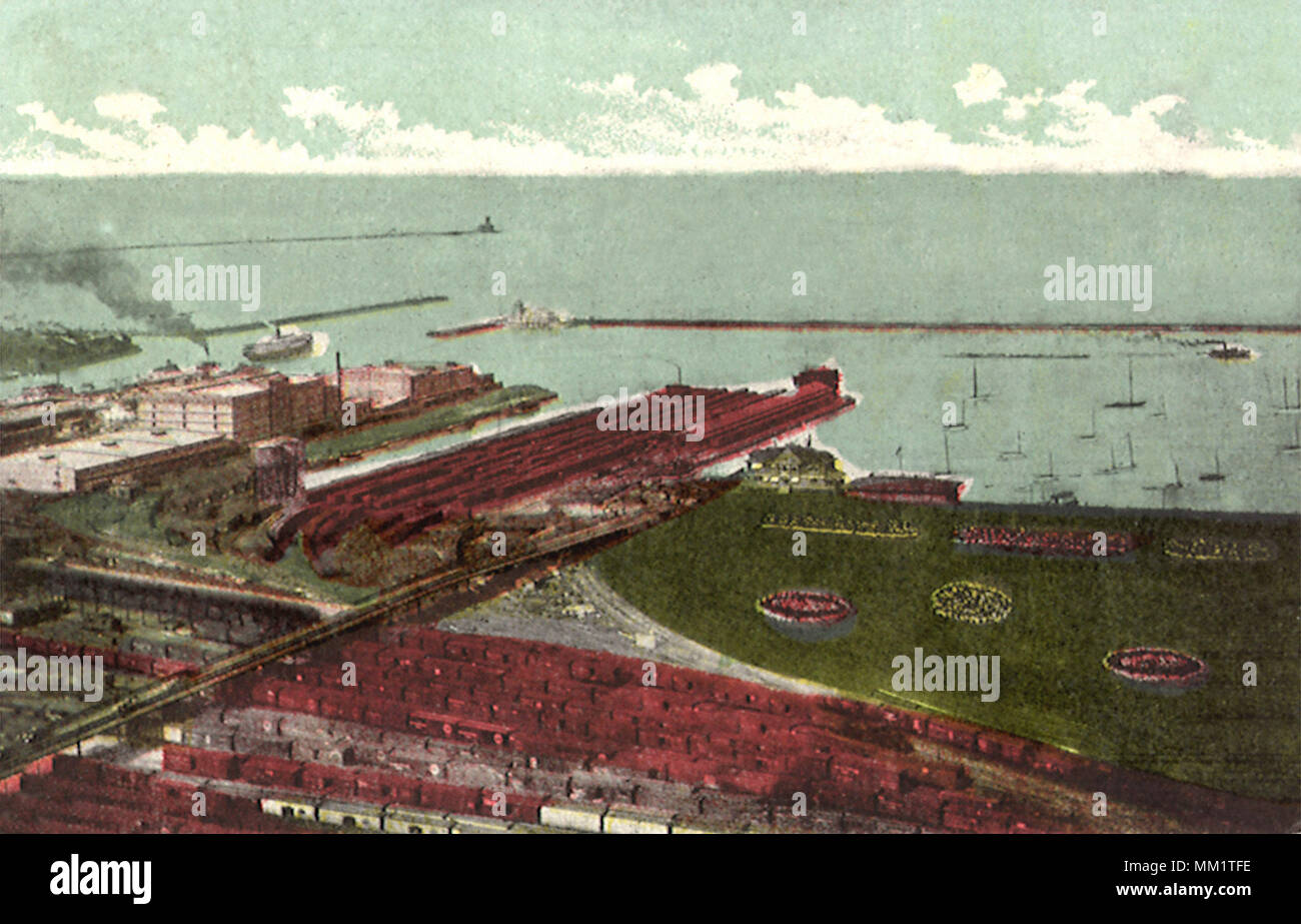 Chicago Harbor. Chicago. 1912 Stock Photo - Alamy