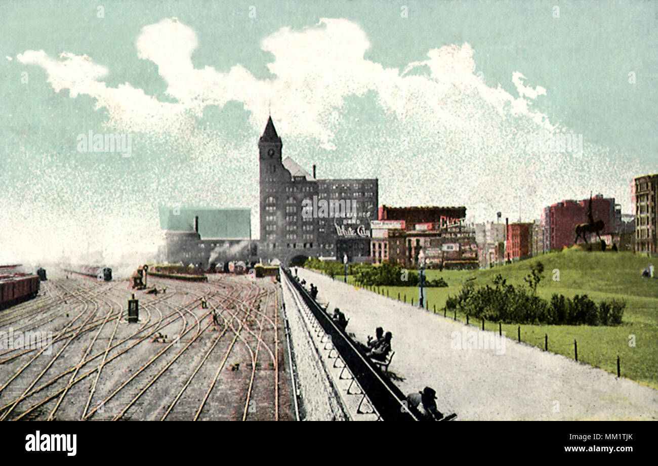 Illinois Central Station. Chicago. 1912 Stock Photo - Alamy