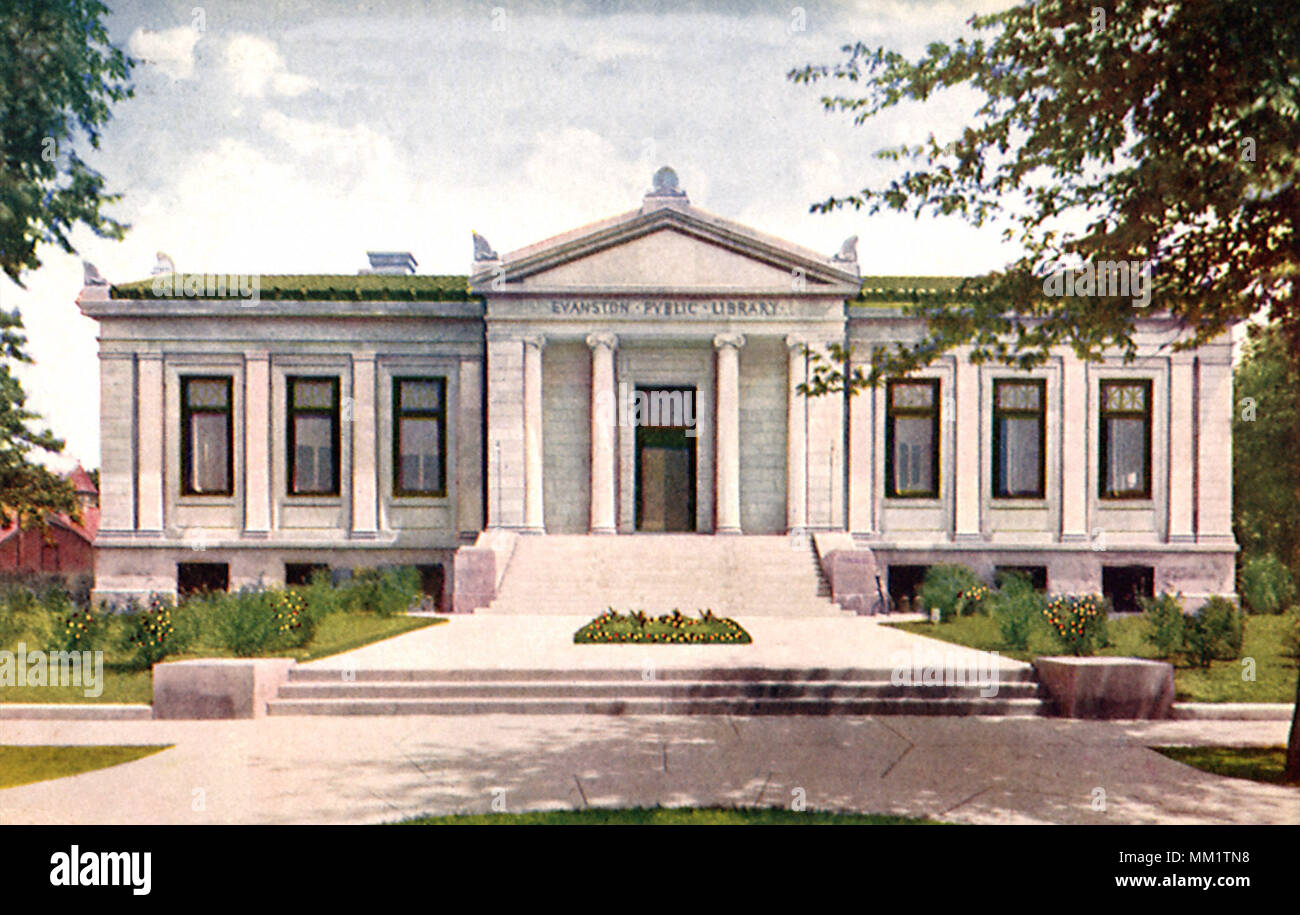 Public Library. Evanston. 1913 Stock Photo - Alamy