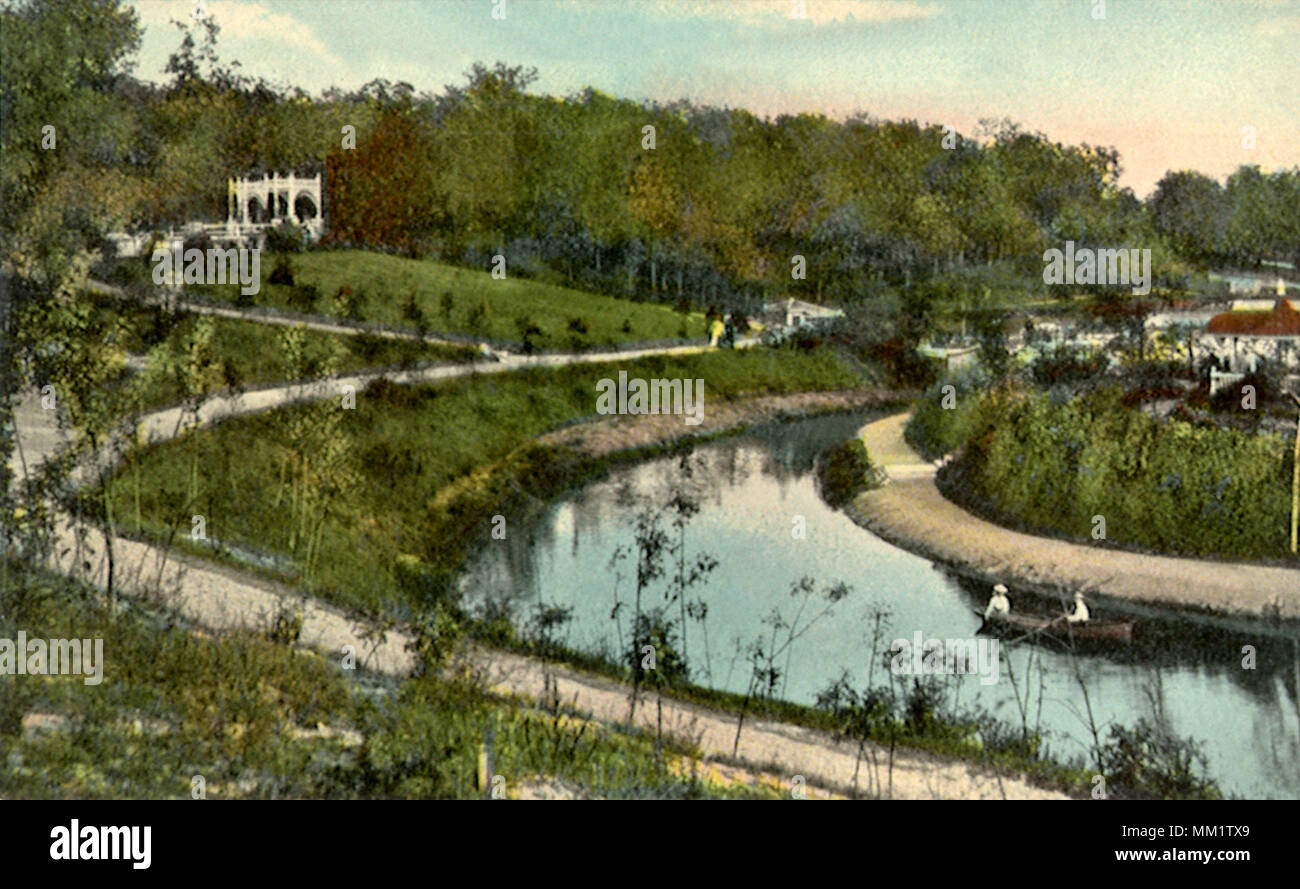 Glen Oak Park Lagoon. Peoria. 1913 Stock Photo - Alamy