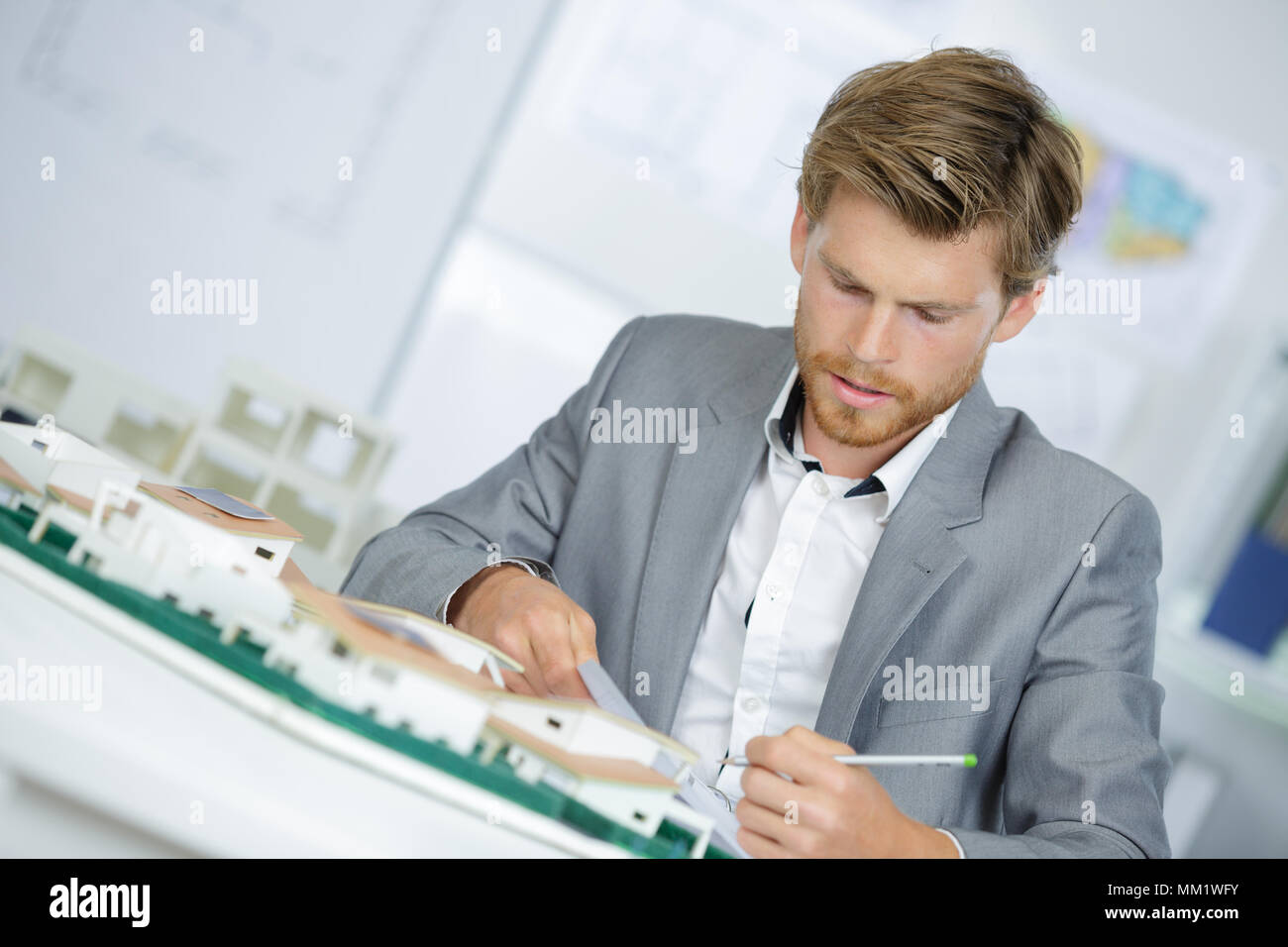 Architect at work in the office Stock Photo - Alamy