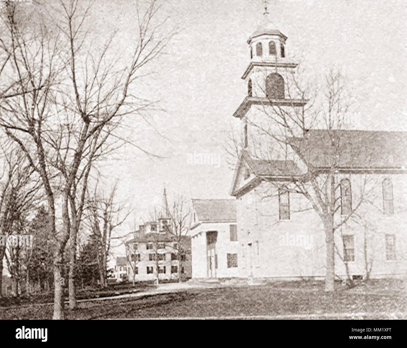 Congregational Church & Town Hall. Holden. 1895 Stock Photo - Alamy