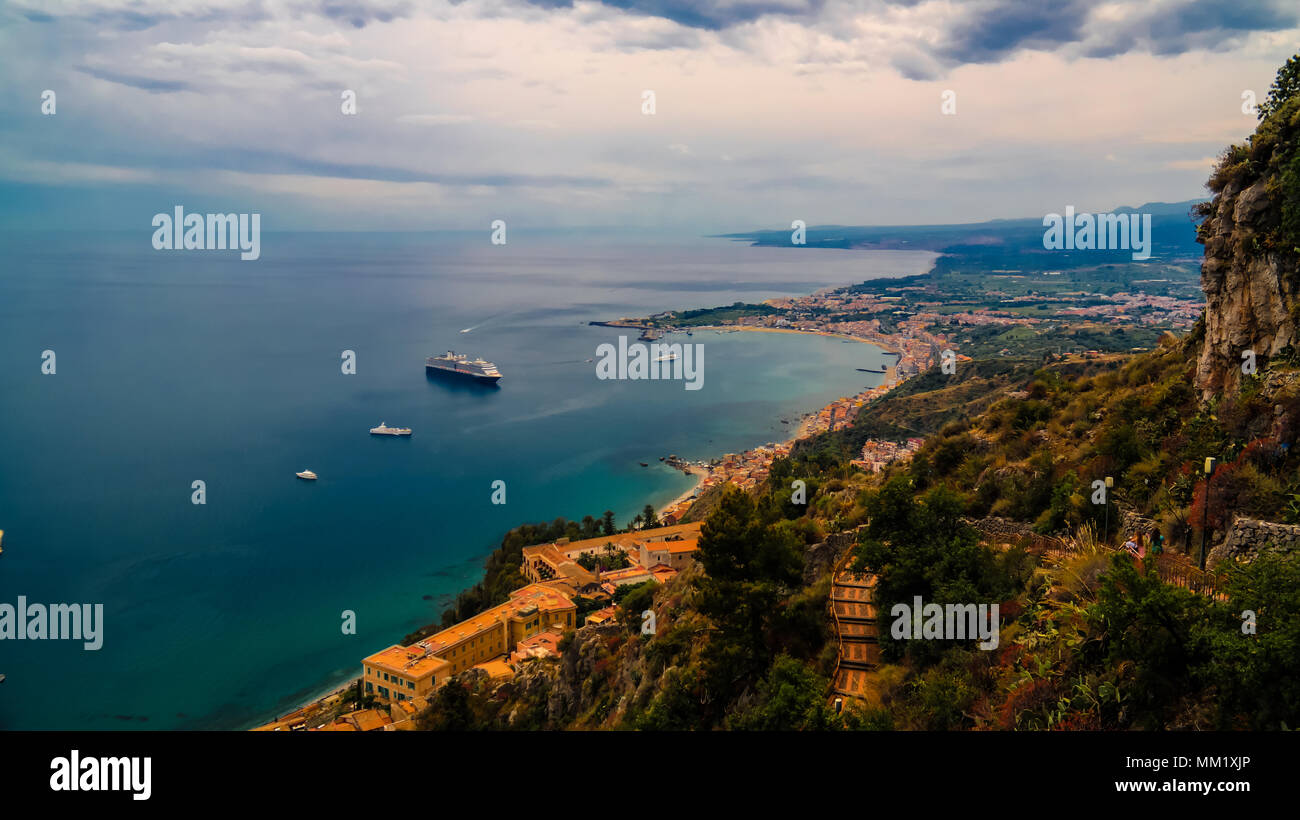 Aerial view of taormina hi-res stock photography and images - Alamy