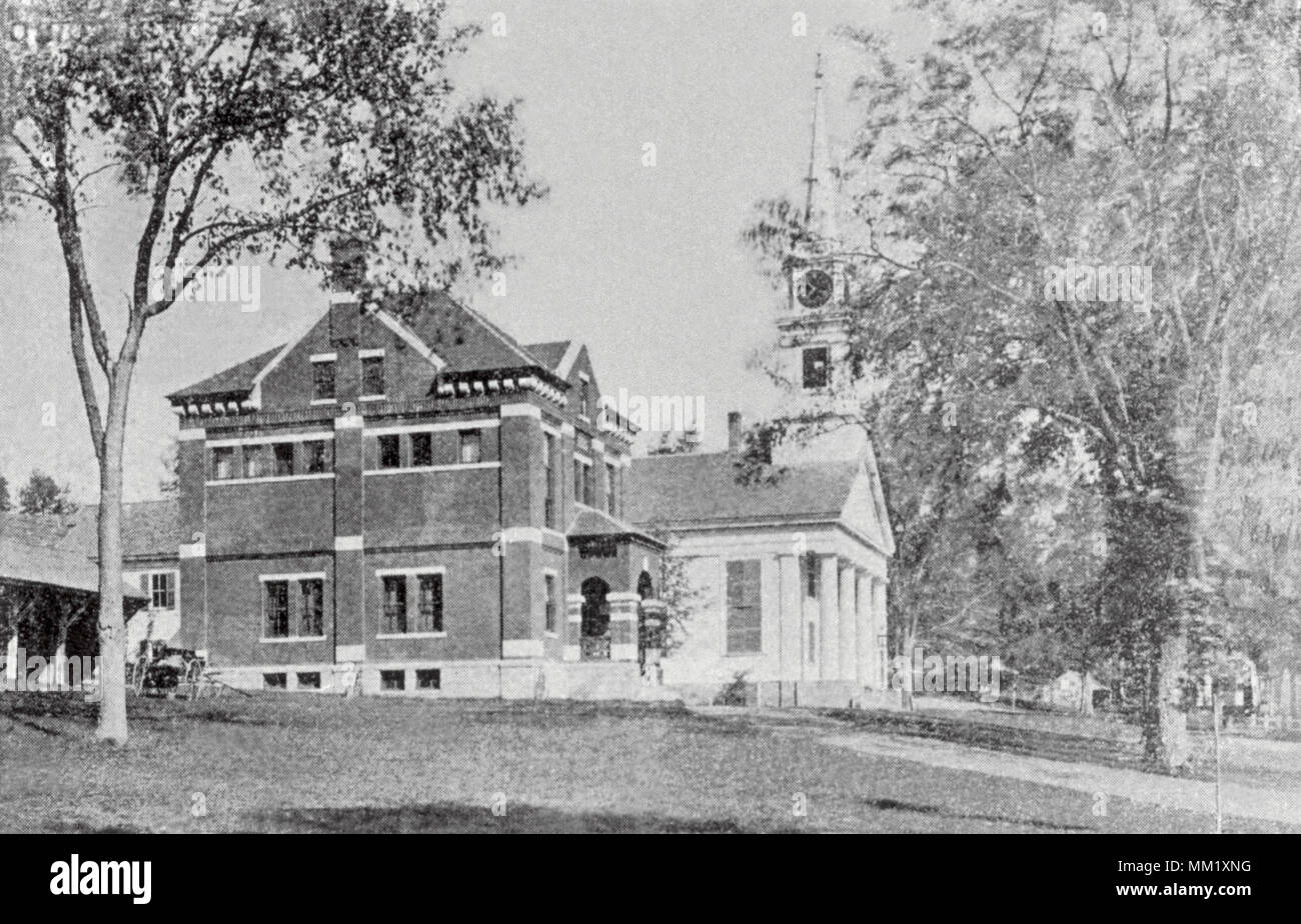 Conant Library and Church. Sterling. 1895 Stock Photo - Alamy
