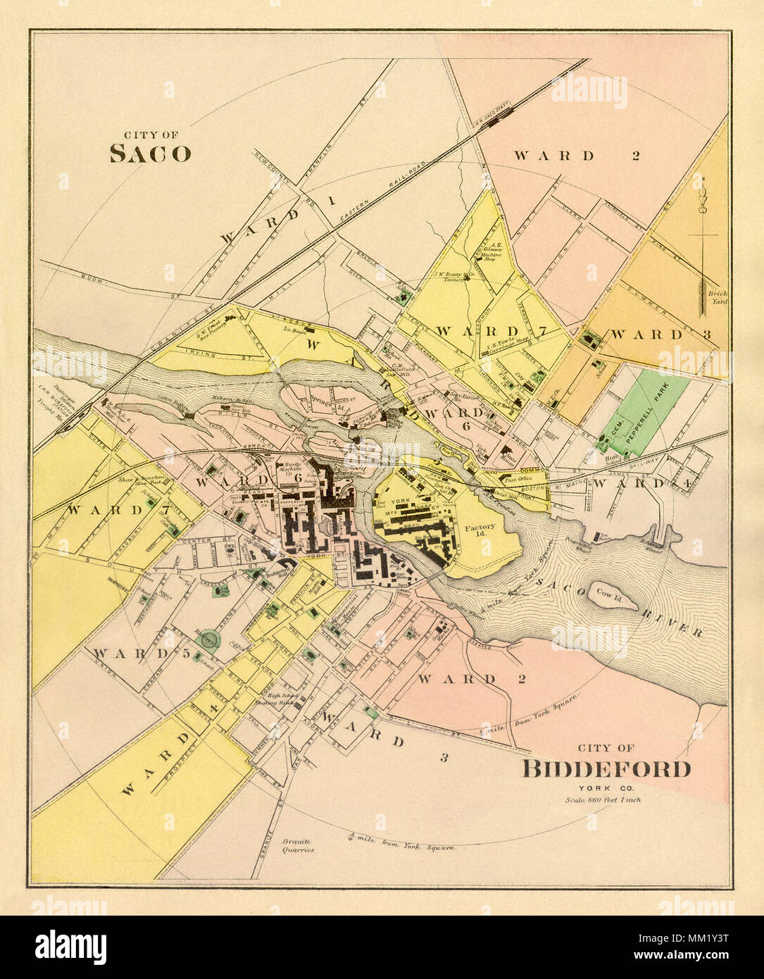 Map of saco hi-res stock photography and images - Alamy