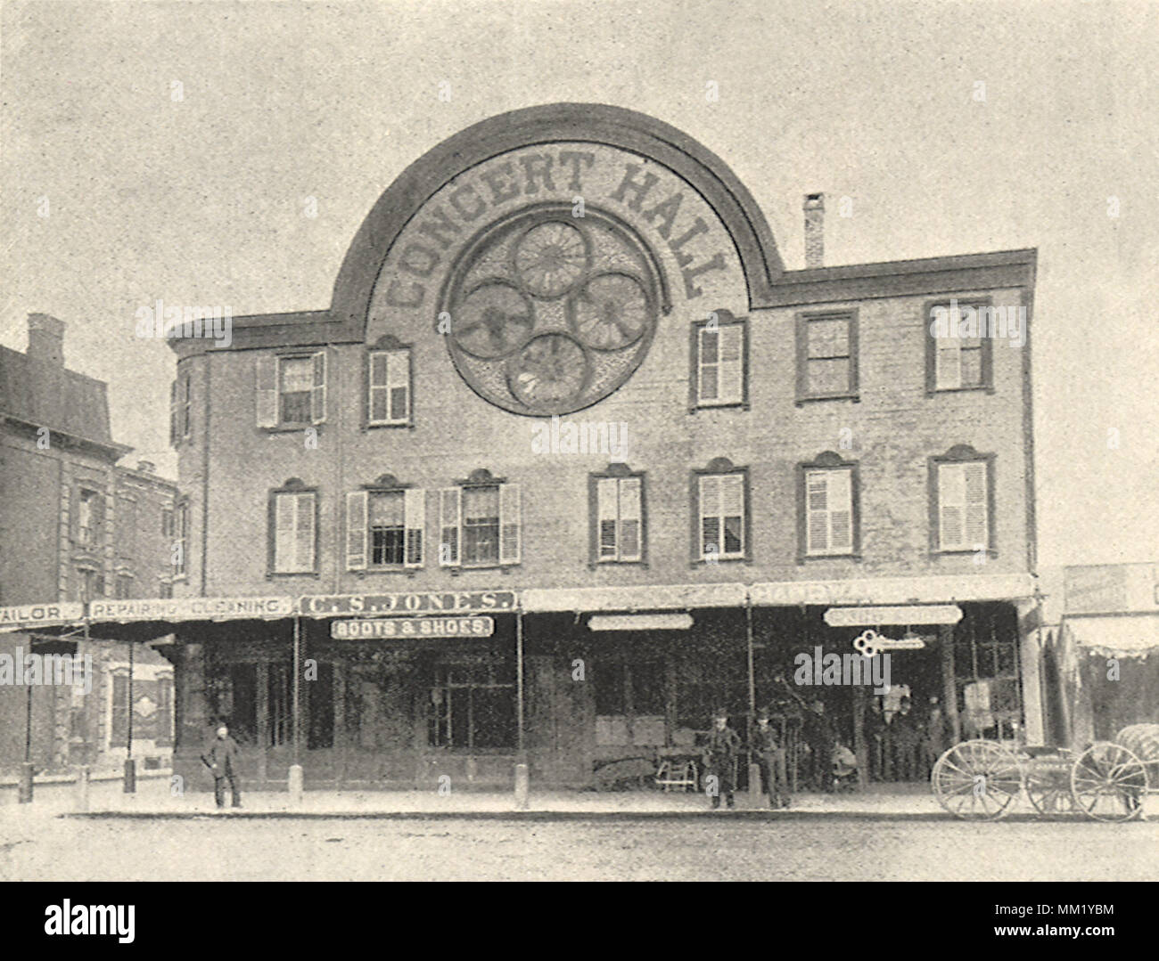 Concert Hall Building on Main Street. Stamford. 1892 Stock Photo - Alamy