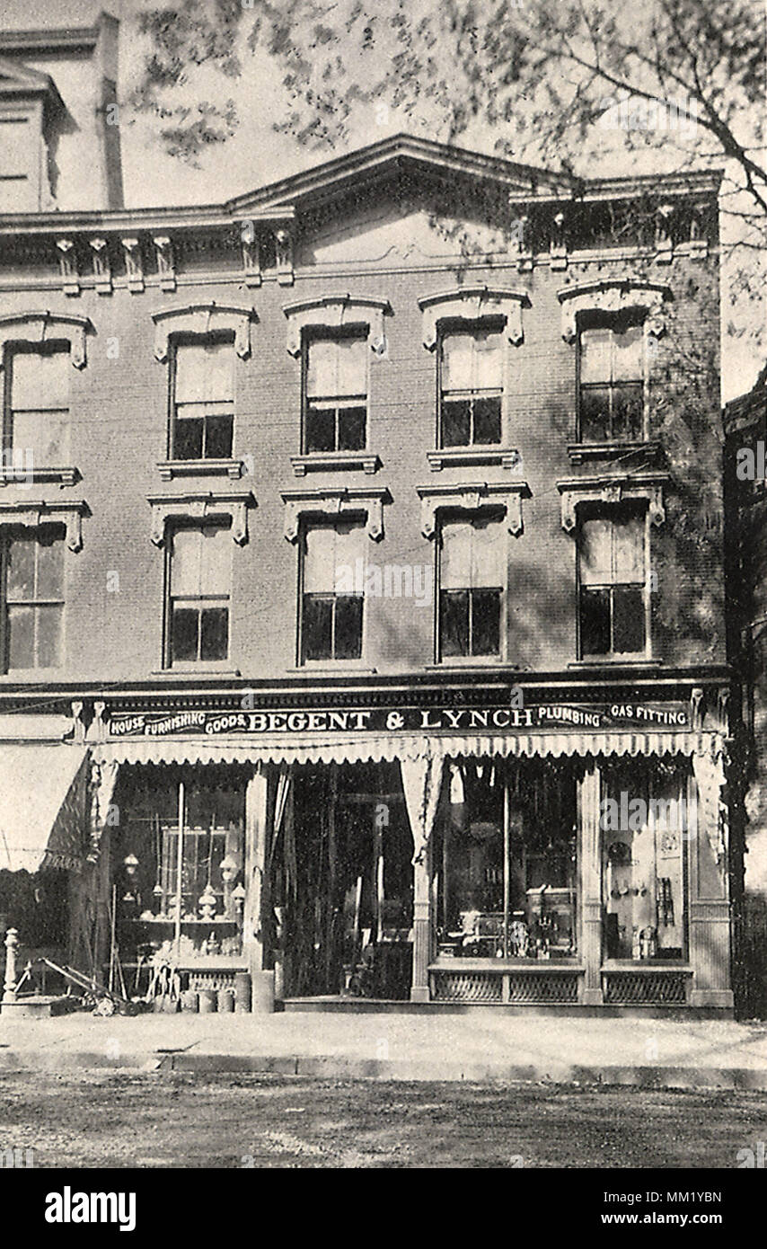 Begent & Lynch Stores on Park Row. Stamford. 1892 Stock Photo - Alamy