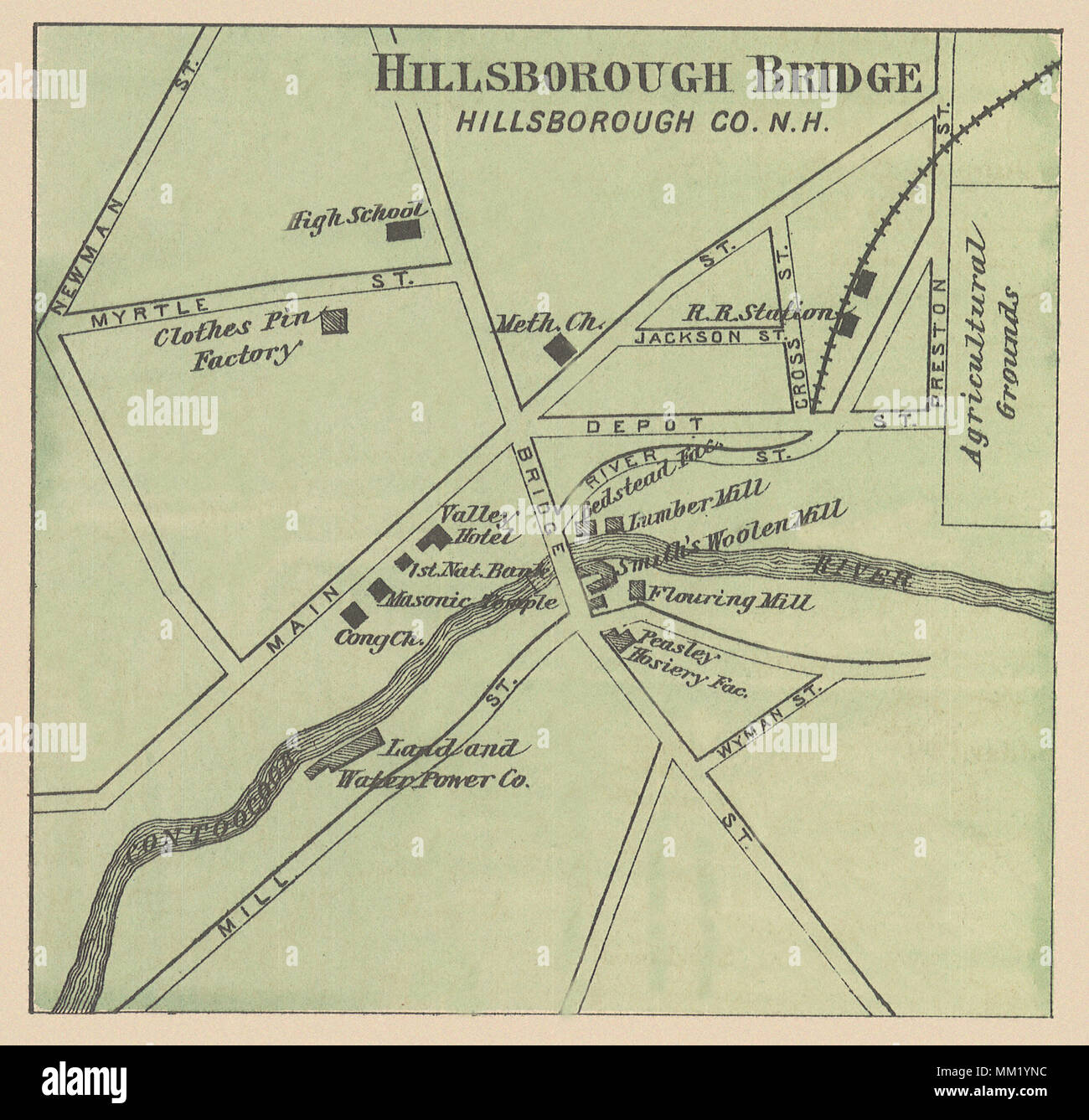 Map of Hillsborough Bridge. Hillsborough. 1877 Stock Photo - Alamy