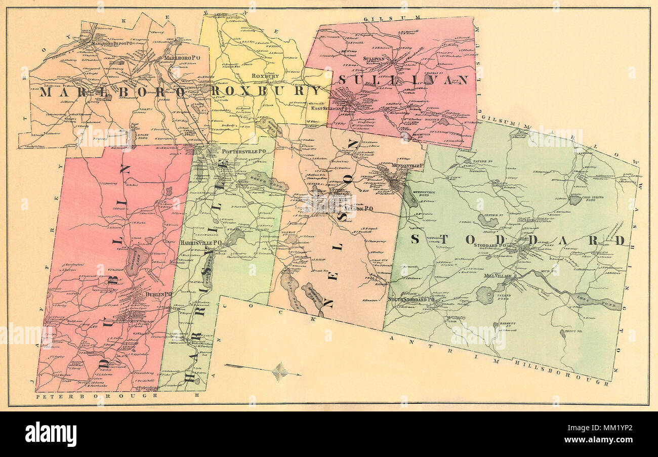 Map of Greater Sullivan and Vicinity. 1877 Stock Photo - Alamy