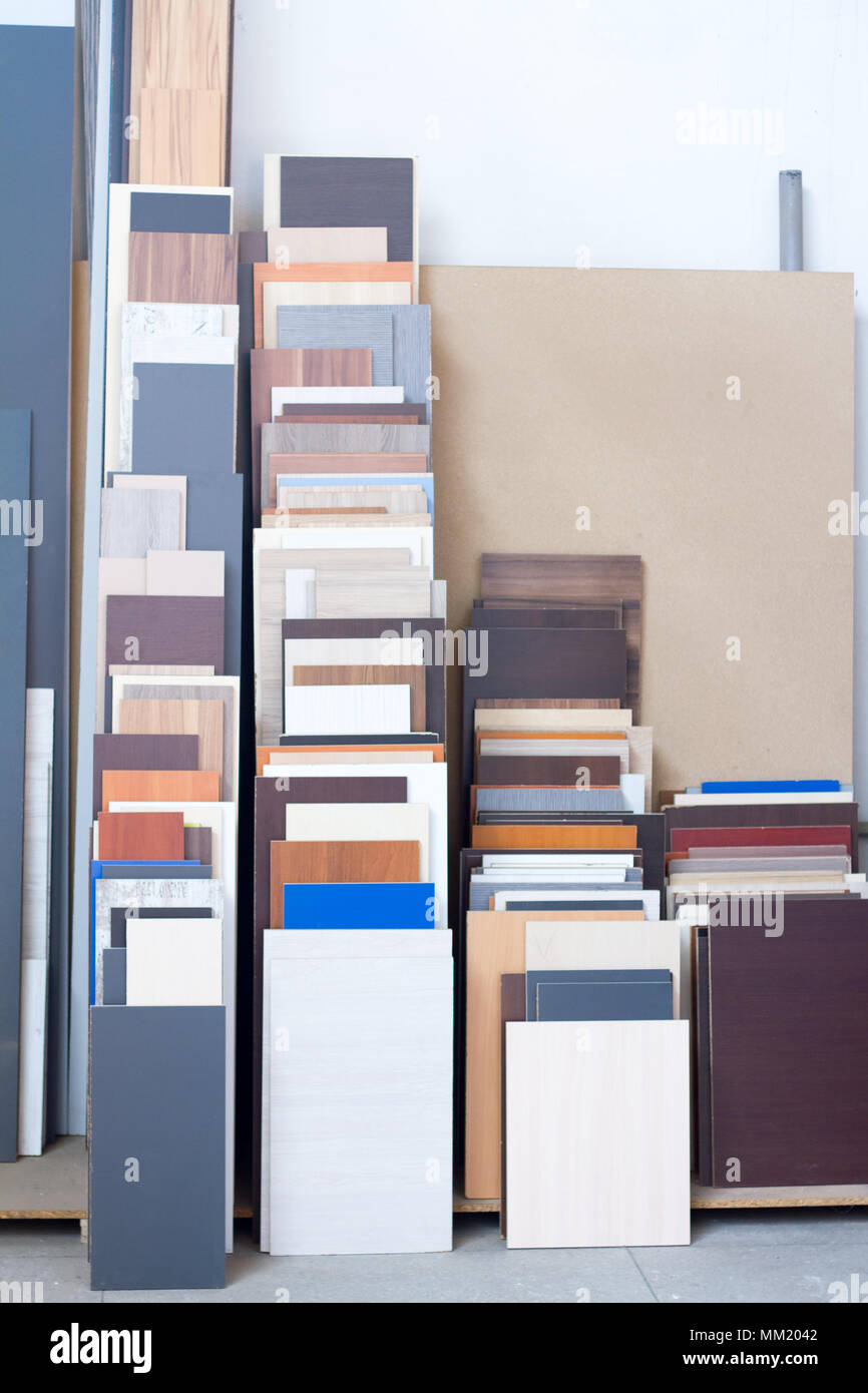 MDF, PARTICLE BOARD. Wood panels of different thicknesses and colors ...