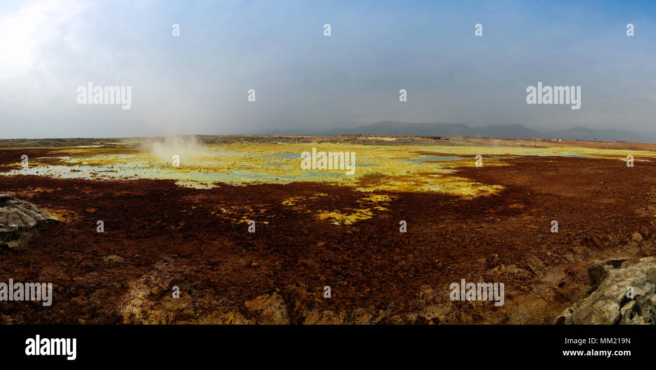Panorama inside Dallol volcanic crater in Danakil depression, Ethiopia ...