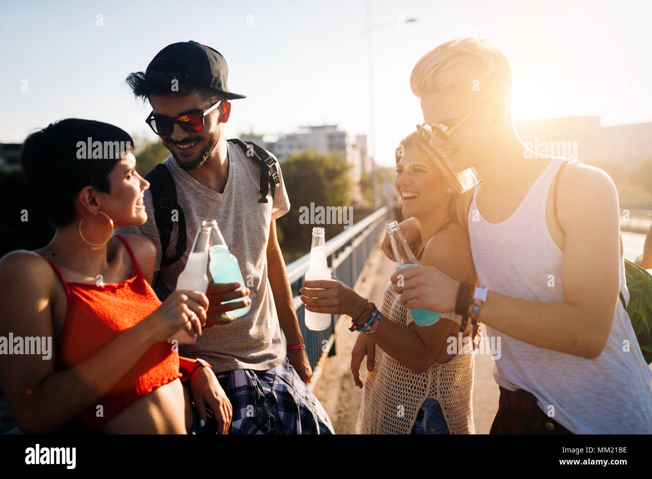 Group of young friends having fun together Stock Photo - Alamy
