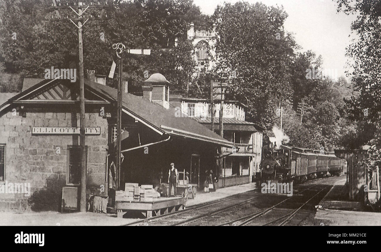 Railroad Depot. Ellicott City.1905 Stock Photo - Alamy