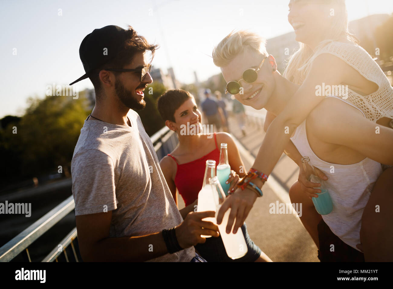 Group of young friends having fun together Stock Photo - Alamy
