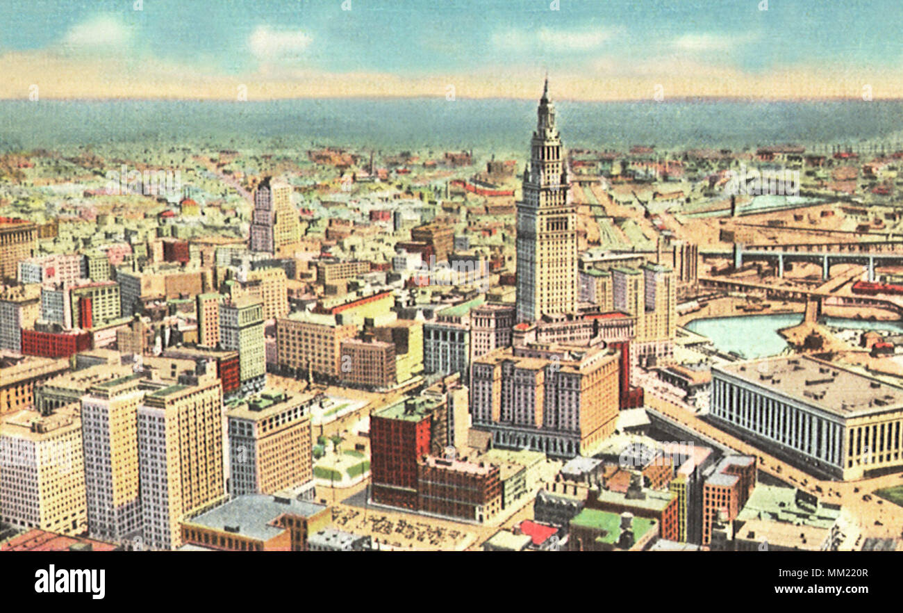 Aerial view downtown cleveland ohio hi-res stock photography and images ...