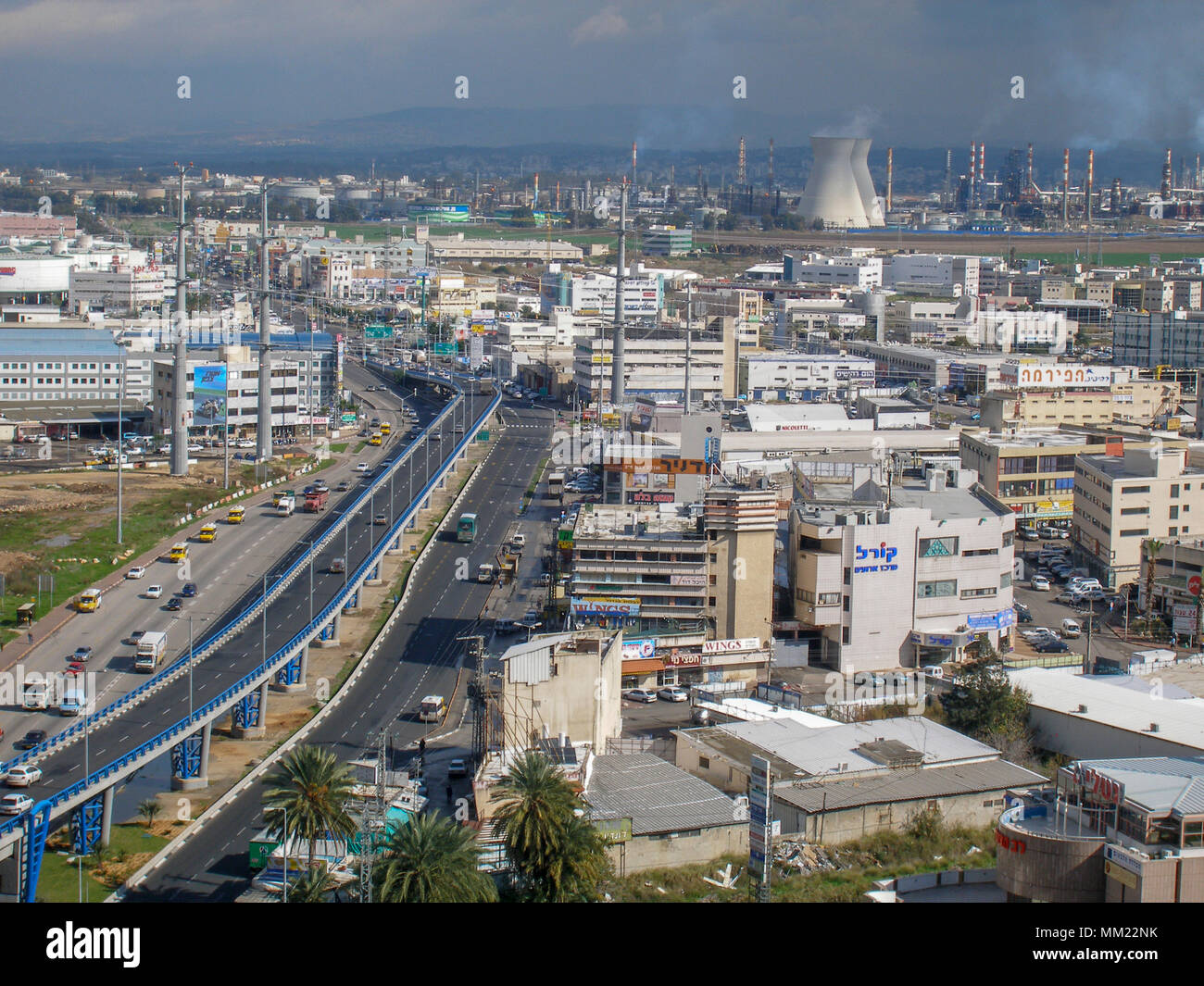 Petrochemical factory and Oil Refinery. Photographed in Haifa Bay ...