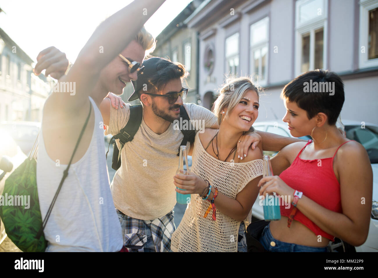 Group of young friends having fun together Stock Photo - Alamy