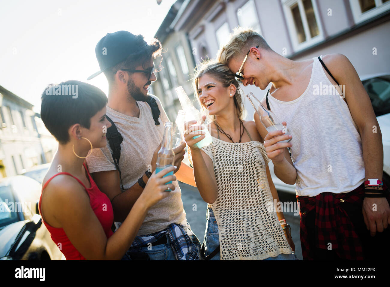 Group of young friends having fun together Stock Photo - Alamy