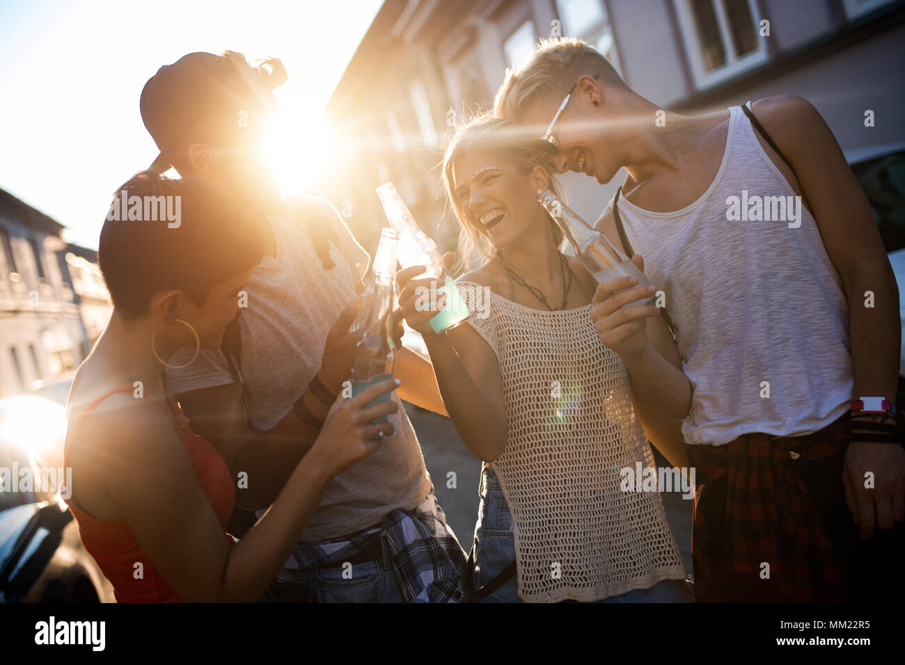 Group of young friends having fun together Stock Photo - Alamy