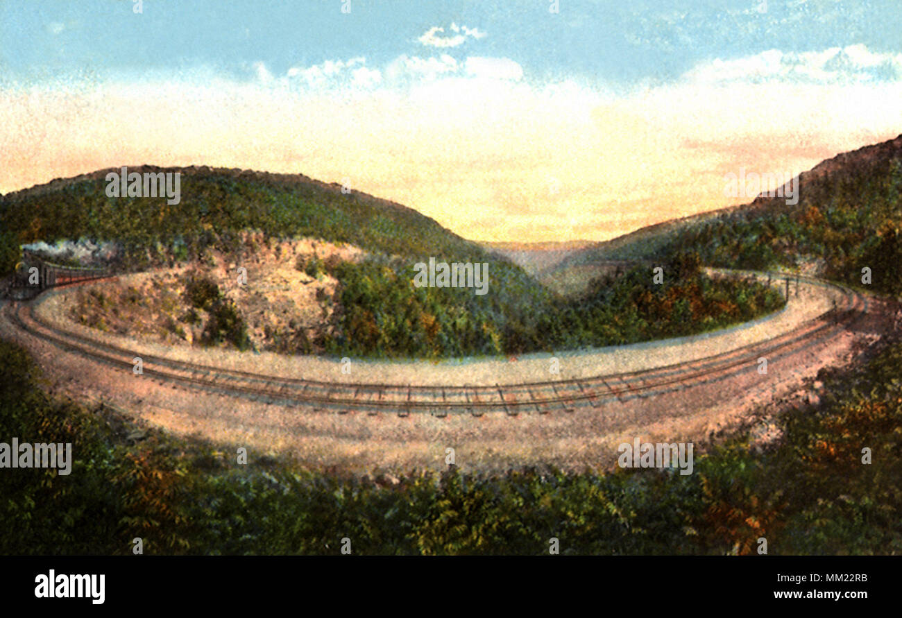Big Fill Curve on Clearfield Railroad. Tyrone. 1915 Stock Photo - Alamy